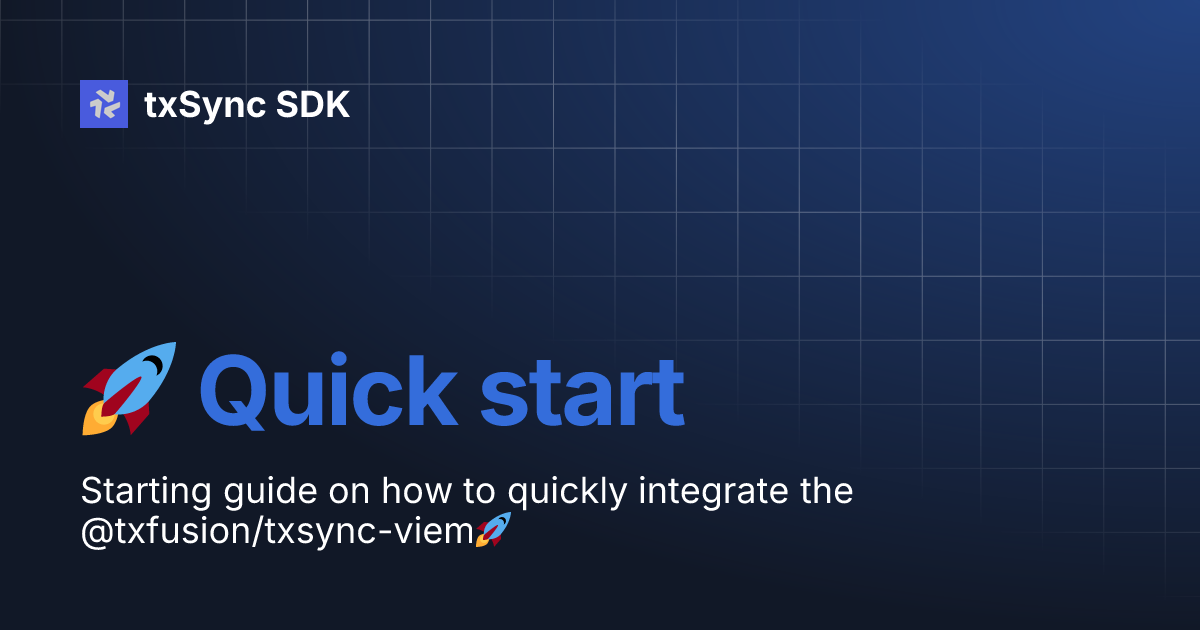 🚀 Quick start | txSync SDK