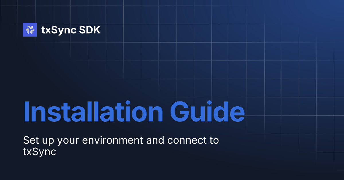 Installation Guide | txSync SDK